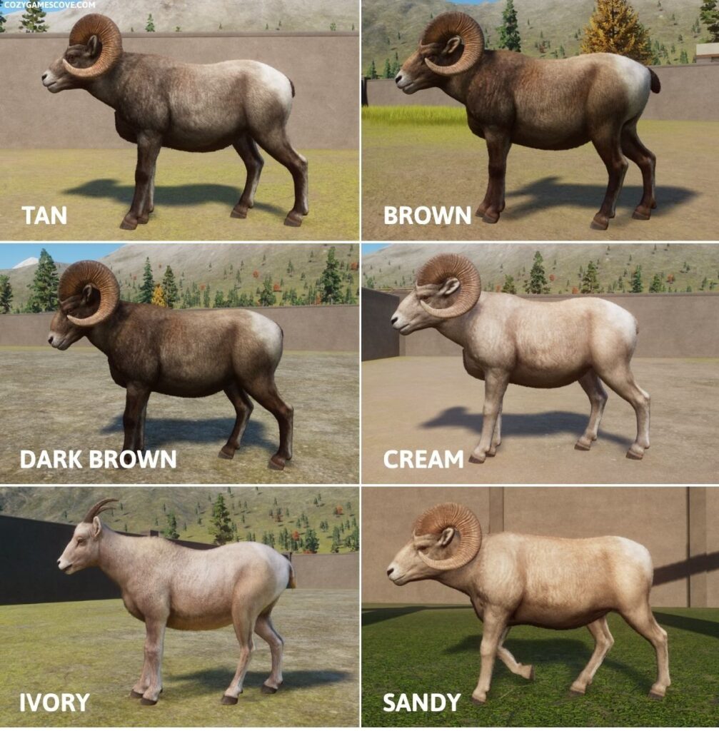 All Planet Zoo Americas Animal Pack Colour Morphs: Common & Rare - Cozy ...